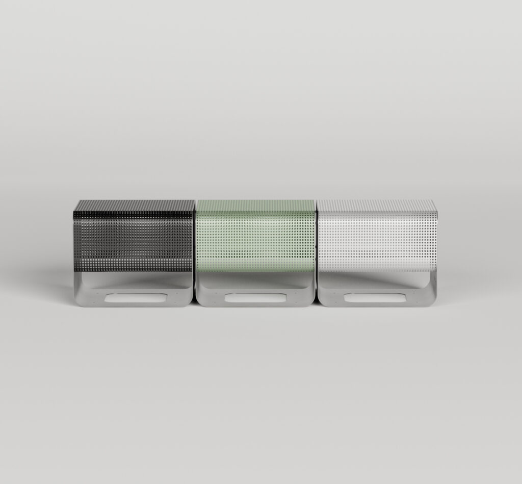 Wyposażenie myjni: siedzisko, śmietnik, trzepaczka. – Kabo & Pydo